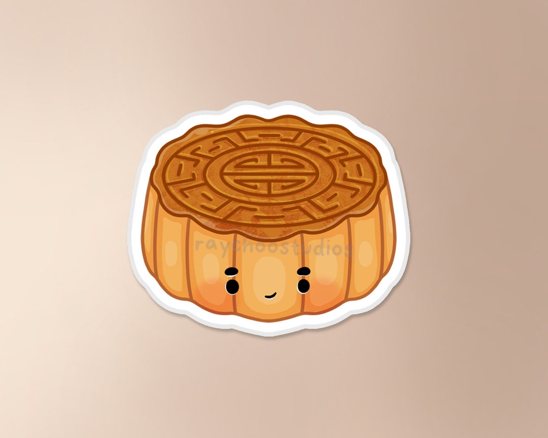 Mooncake (whole) Sticker | Mid-autumn Festival Sticker, Mooncake ...