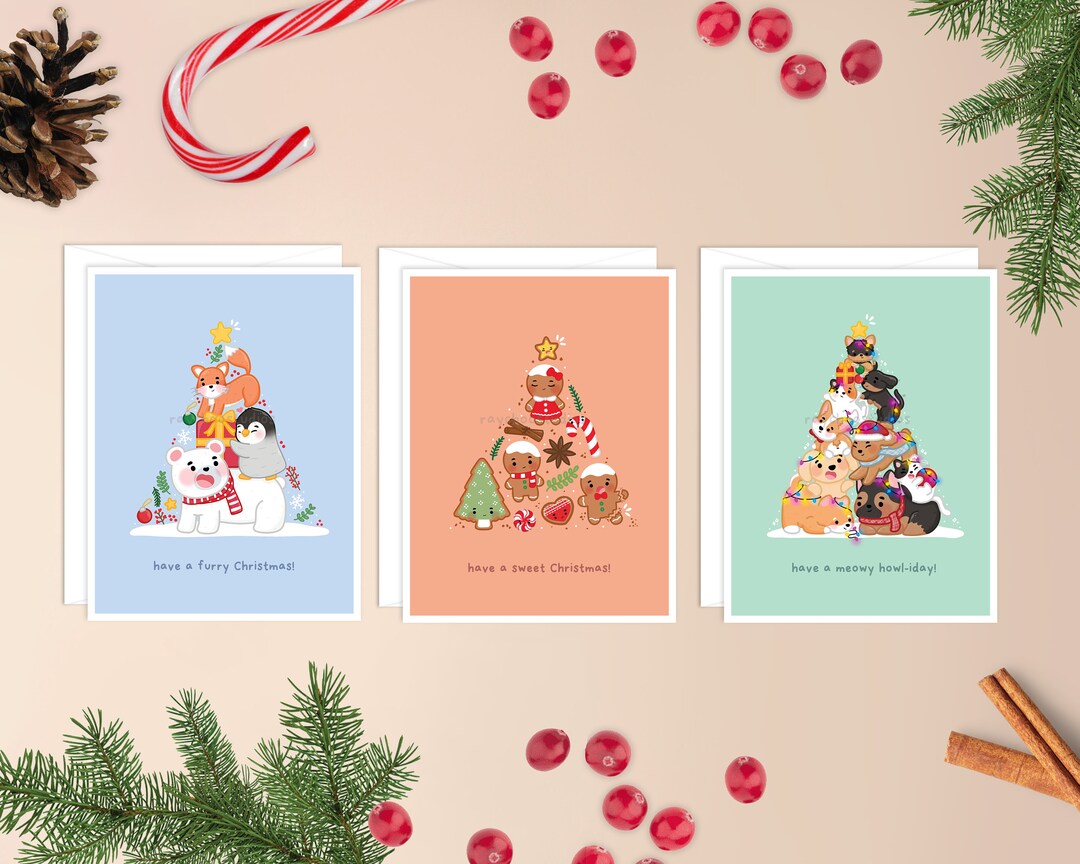 Assorted Christmas Card Set | Christmas Card Set, Holiday Cards Pack ...