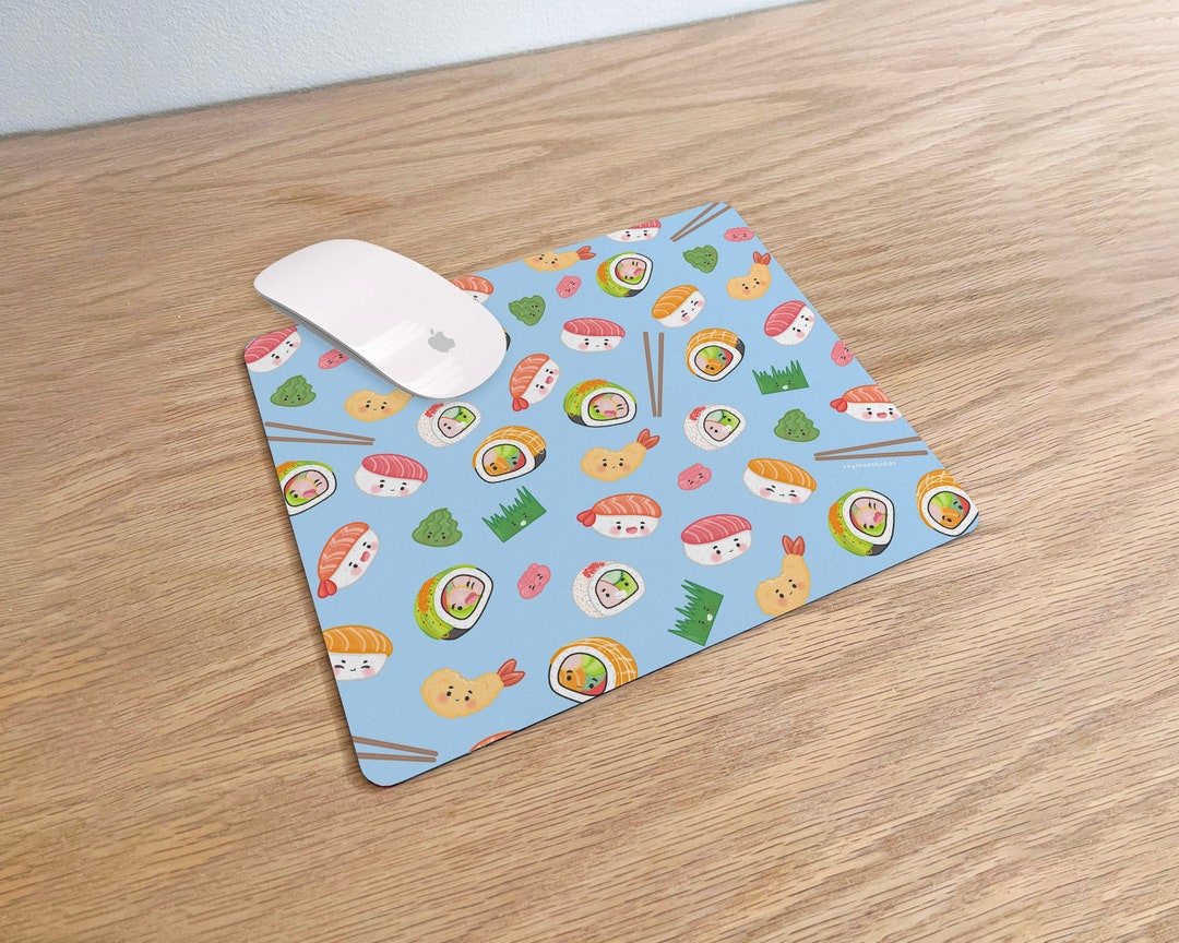 Sushi Mouse Pad | Cute Sushi Mouse Pad, Cute Mouse Mat, Blue Mouse Pad ...