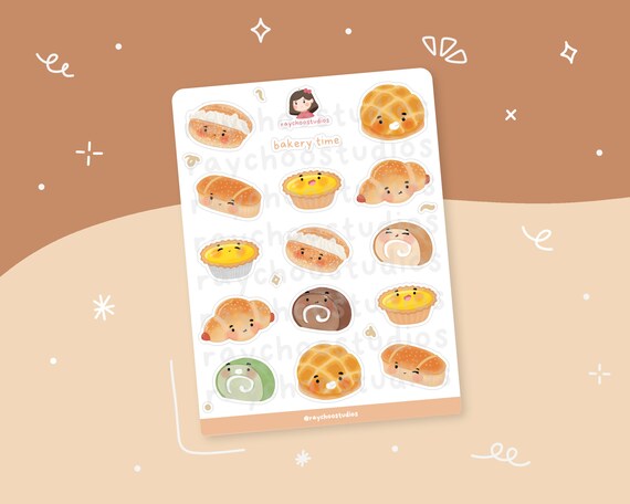 Little bakery Planner Sticker sheet food animals stationary journalling ...