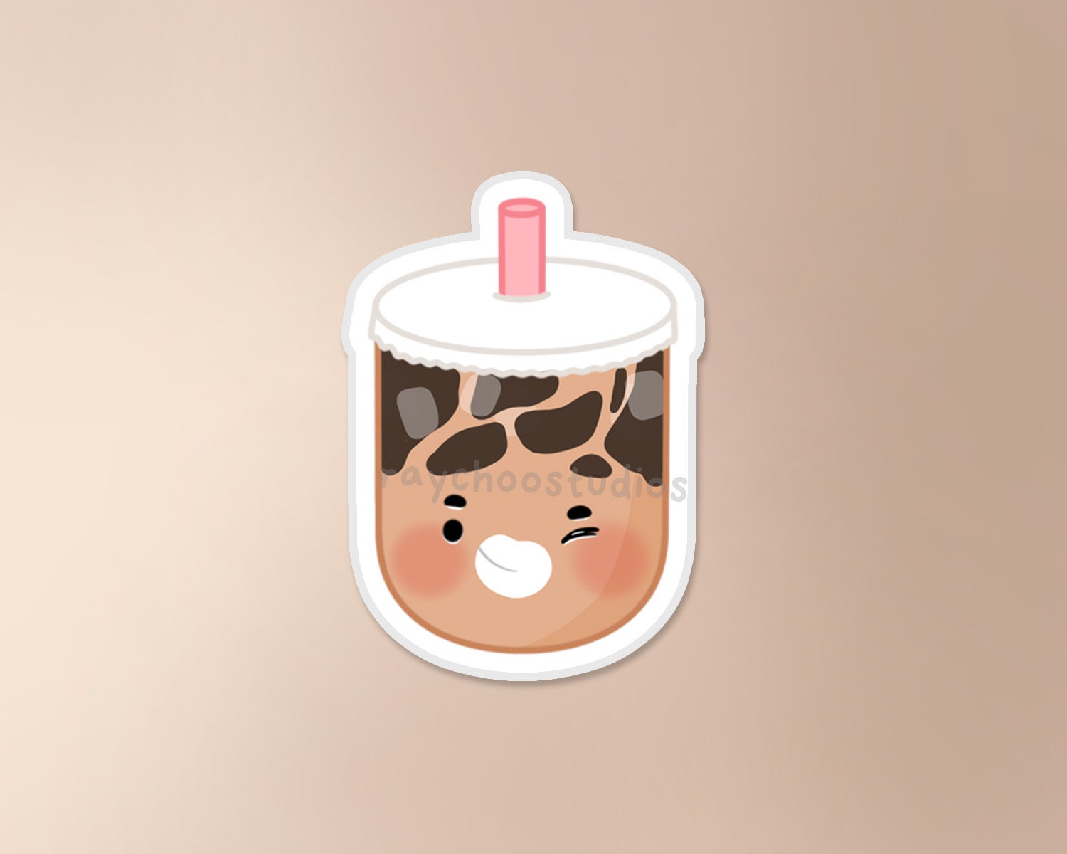 Grass Jelly Boba Sticker | Bubble Tea Sticker, Asian Drink Sticker ...