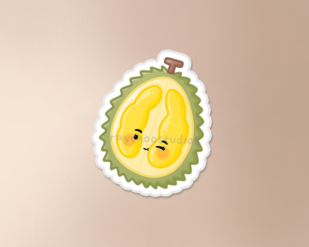Durian (half) Sticker | Fruit Sticker, Asian Fruit Sticker, Asian Food ...