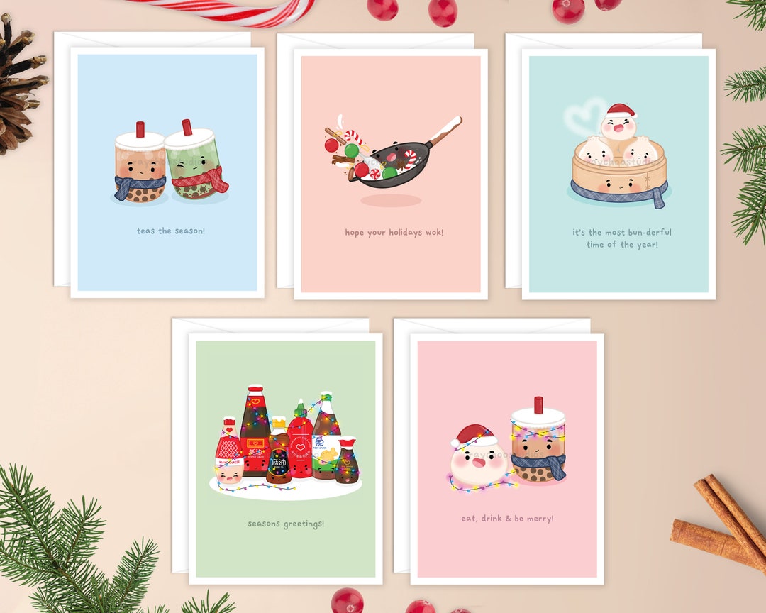 Assorted Christmas Card Set | Cute Christmas Card Pack, Funny Christmas ...