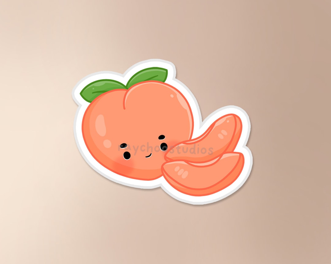 Peach Sticker | Cute Peaches Sticker, Food Sticker, Waterproof Sticker ...