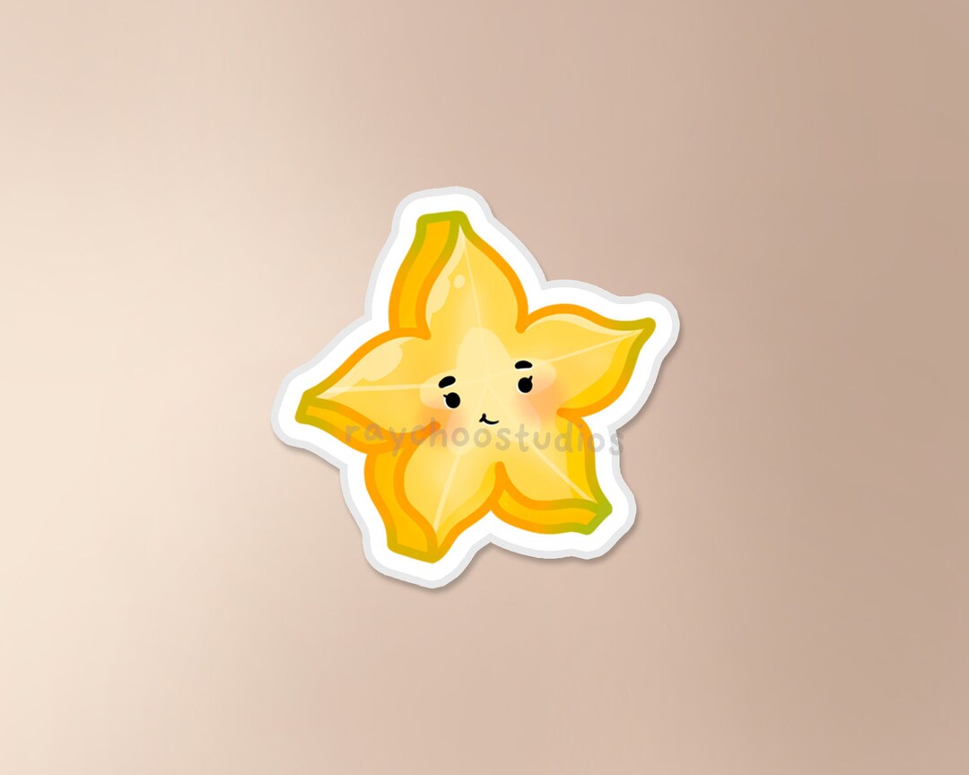 Star Fruit (half) Sticker | Fruit Sticker, Asian Fruit Sticker, Asian ...