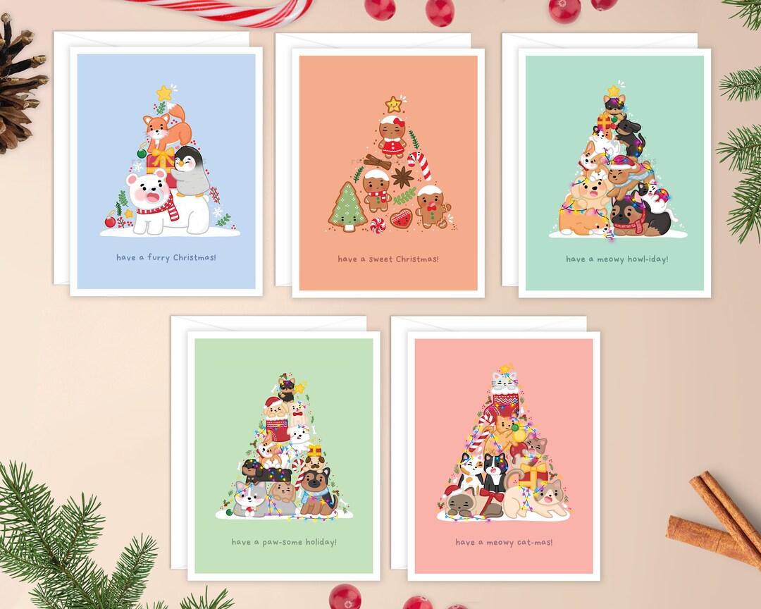 Assorted Christmas Card Set | Christmas Card Set, Holiday Cards Pack ...