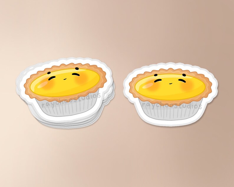 Egg Tart (tin) Sticker | Daan Tat Sticker, Asian Bakery Sticker, Asian ...