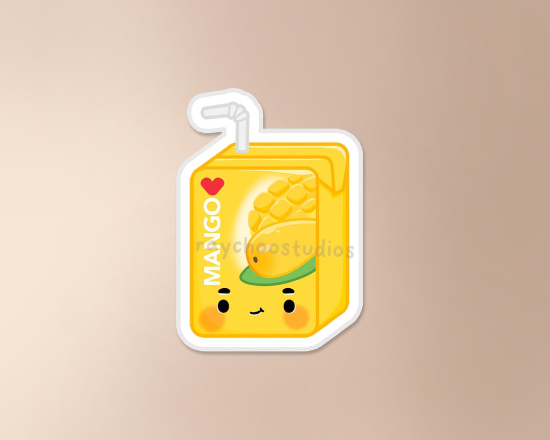 Mango Juice Drink Sticker | Cute Juice Box Sticker, Tea Sticker ...