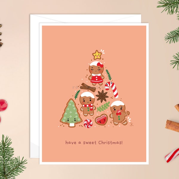Gingerbread Greeting Card - Etsy