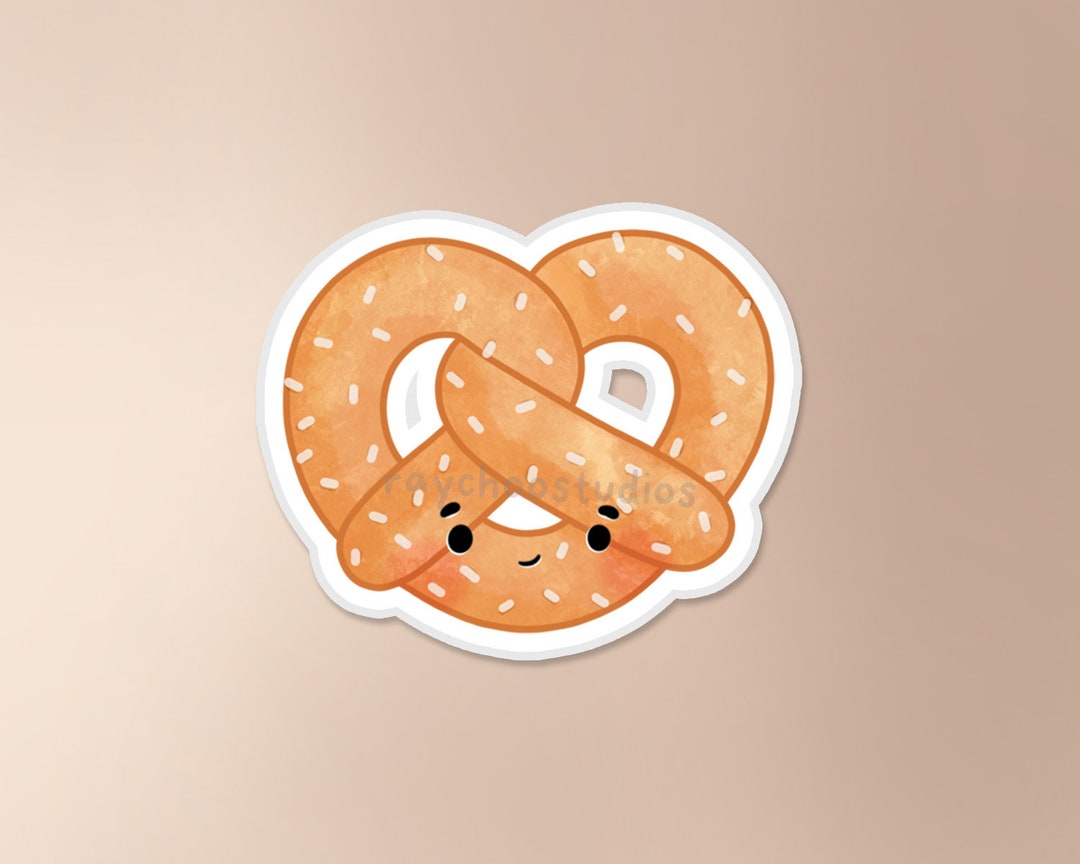 Pretzel Sticker | Cute Pretzel Sticker, Food Sticker, Waterproof ...