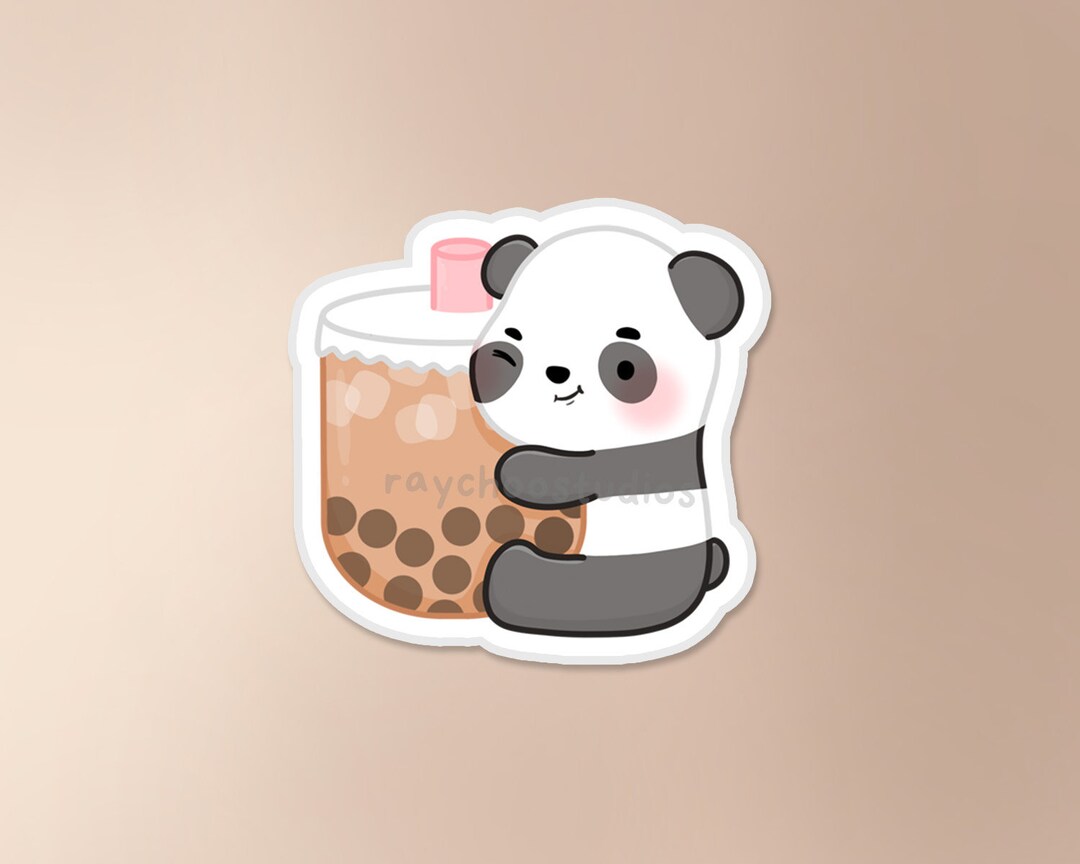 Chooby X Boba Hug Sticker | Boba Sticker, Panda Sticker, Asian Sticker ...