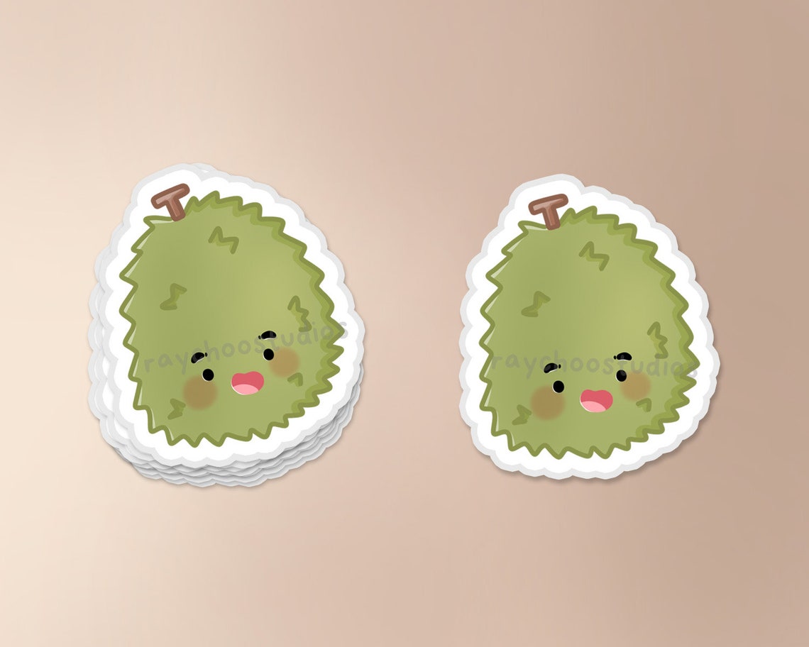 Durian (whole) Sticker | Fruit Sticker, Asian Fruit Sticker, Asian Food ...