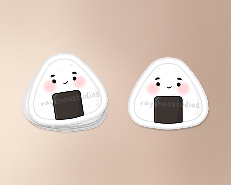 Onigiri Sticker | Rice Sticker, Sushi Sticker, Asian Food Sticker, Food ...