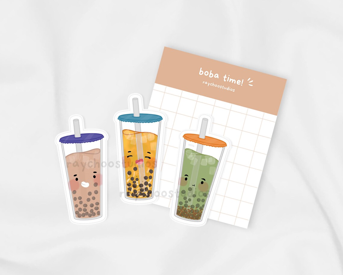 Bubble Tea Sticker Pack Boba Tea Addict Milk Tea Lover - Etsy