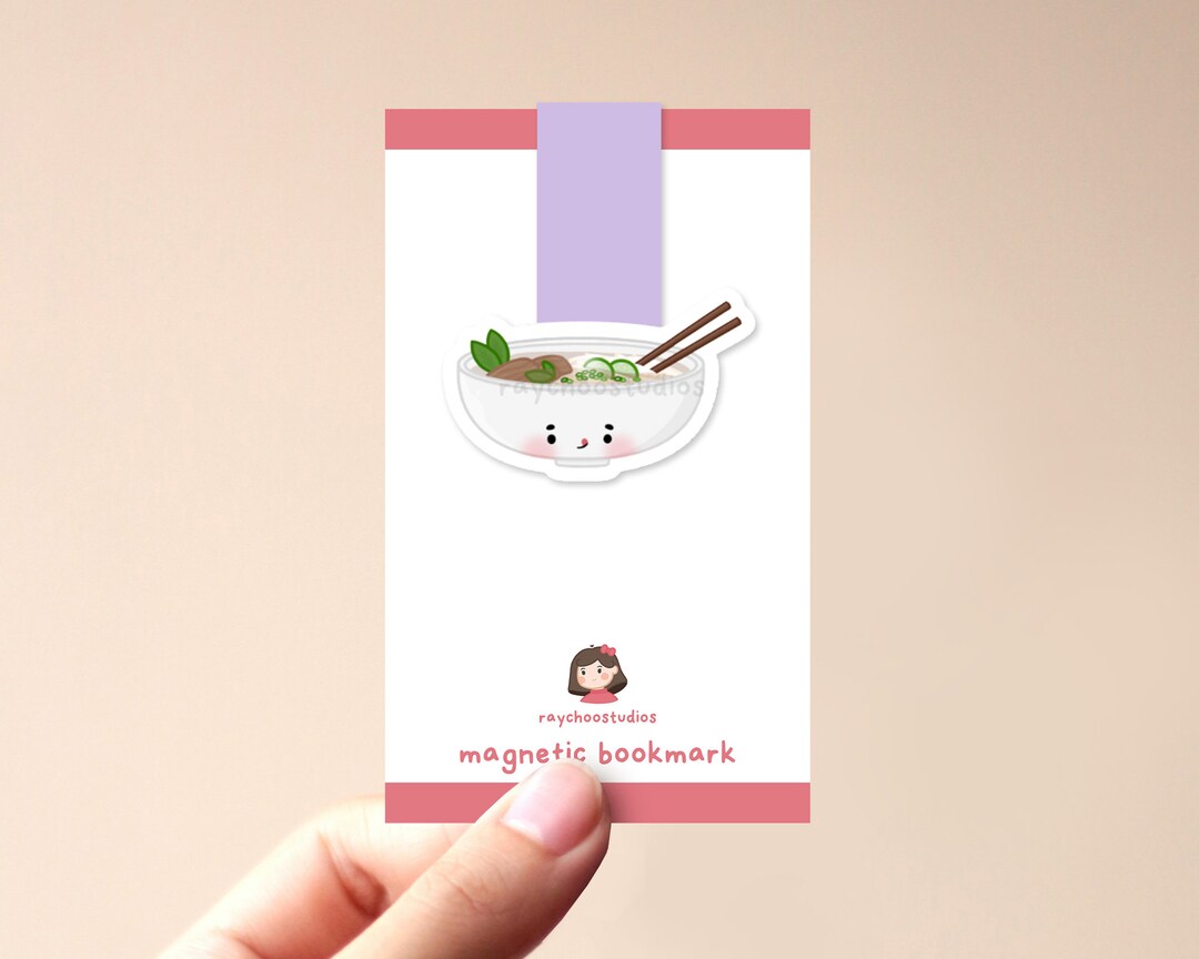 Pho Magnetic Bookmark | Cute Asian Food, Vietnamese Bookmark, Cute Book ...