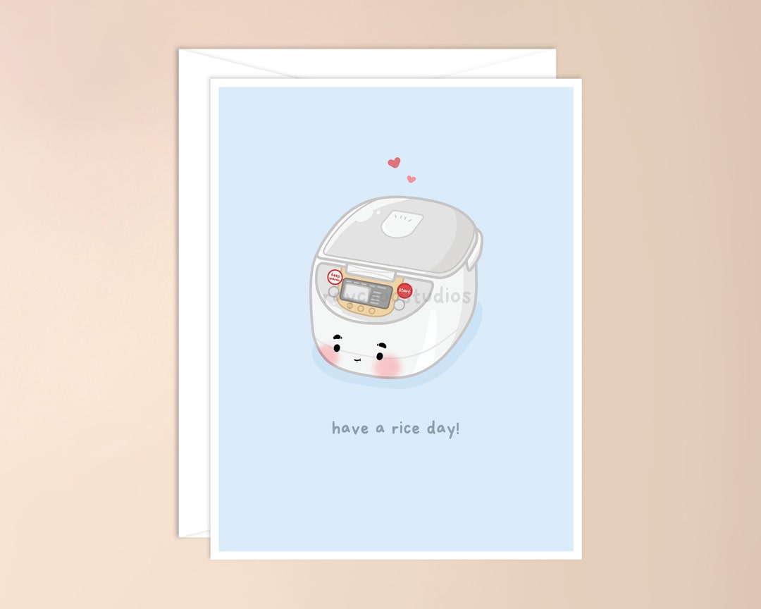 Have a Rice Day! Greeting Card | Asian Food Card, Kawaii Card, Asian ...
