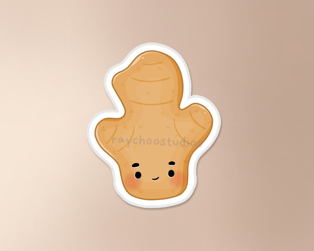 Ginger Sticker | Cute Ginger Sticker, Food Sticker, Waterproof Sticker ...