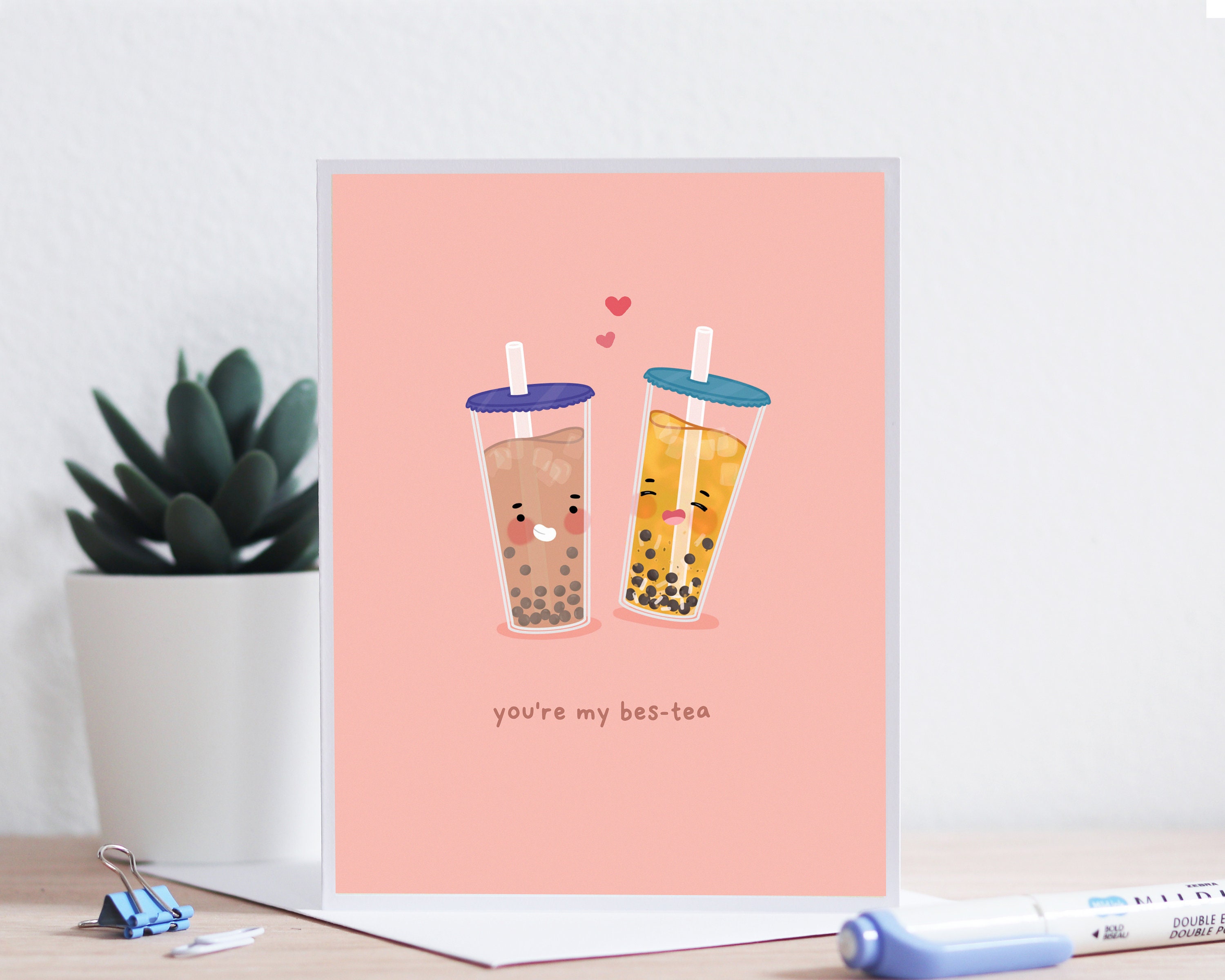 You're My Bes-tea Greeting Card Bestea Best Friend - Etsy