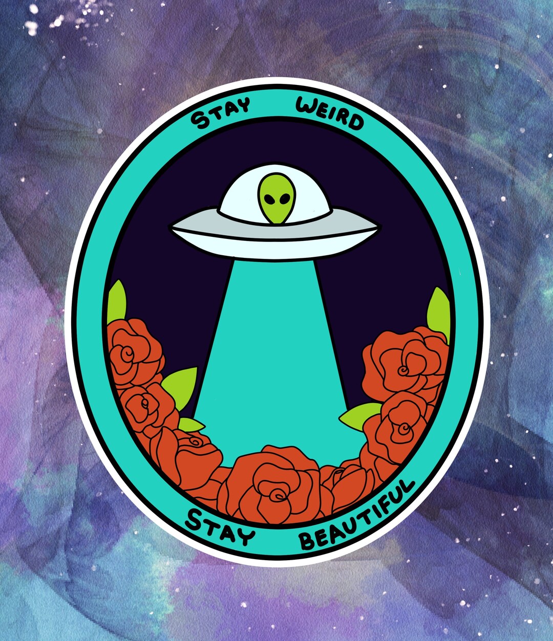 Alien Vinyl Sticker stay Weird, Stay Beautiful - Etsy UK