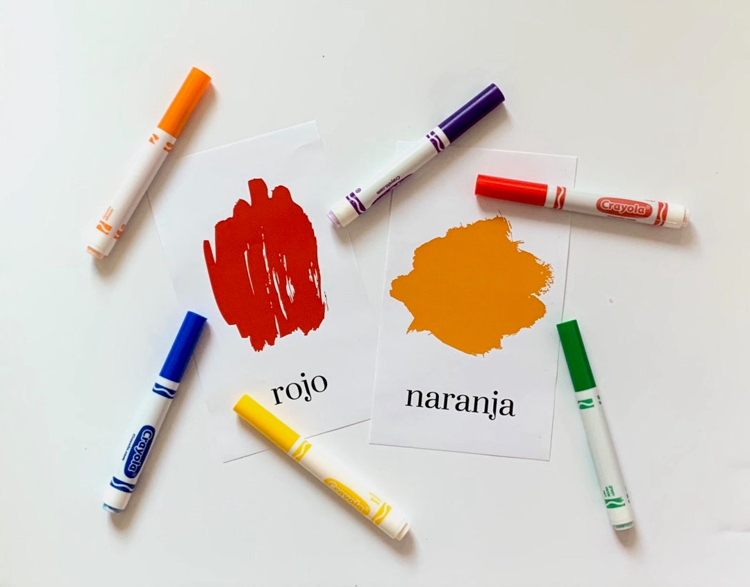 Color Flashcards in Spanish~ Printable - Etsy