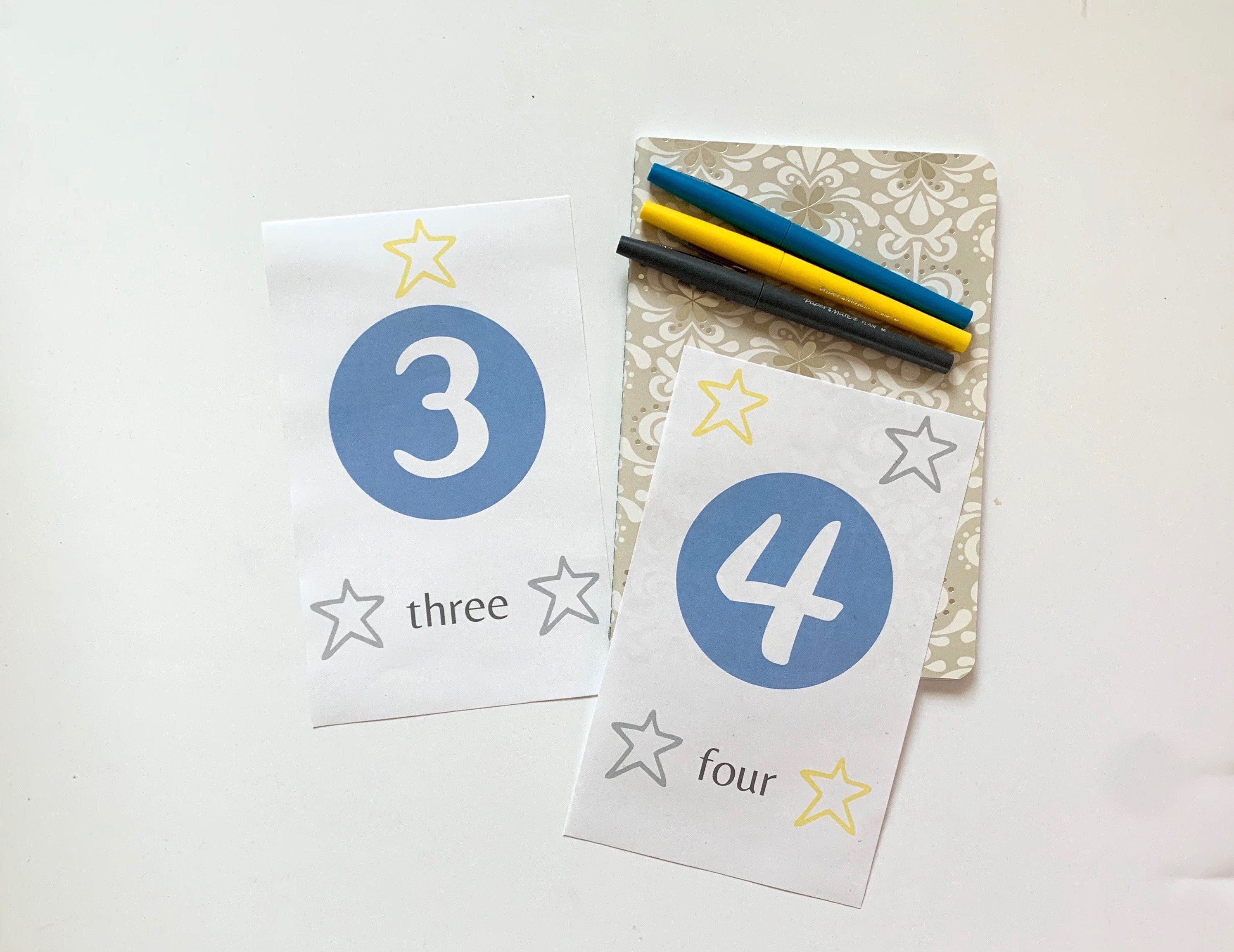Star Number 0-9 Flashcards~ Printable - Etsy