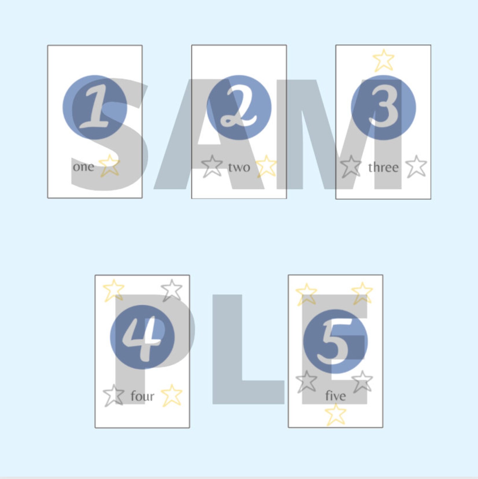Star Number 0-9 Flashcards~ Printable - Etsy