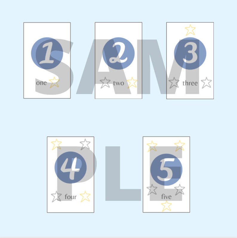 Star Number 0-9 Flashcards~ Printable - Etsy