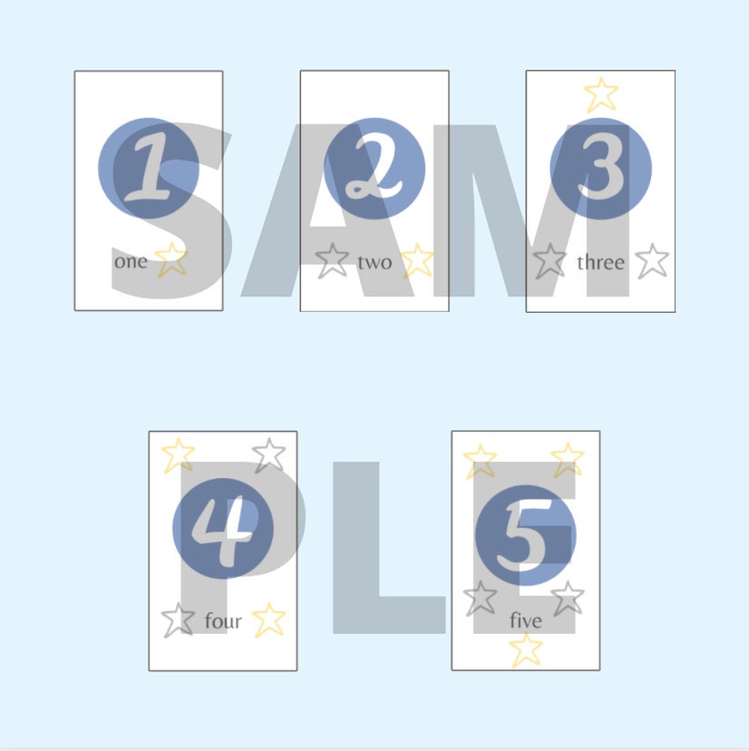 Star Number 0-9 Flashcards~ Printable - Etsy