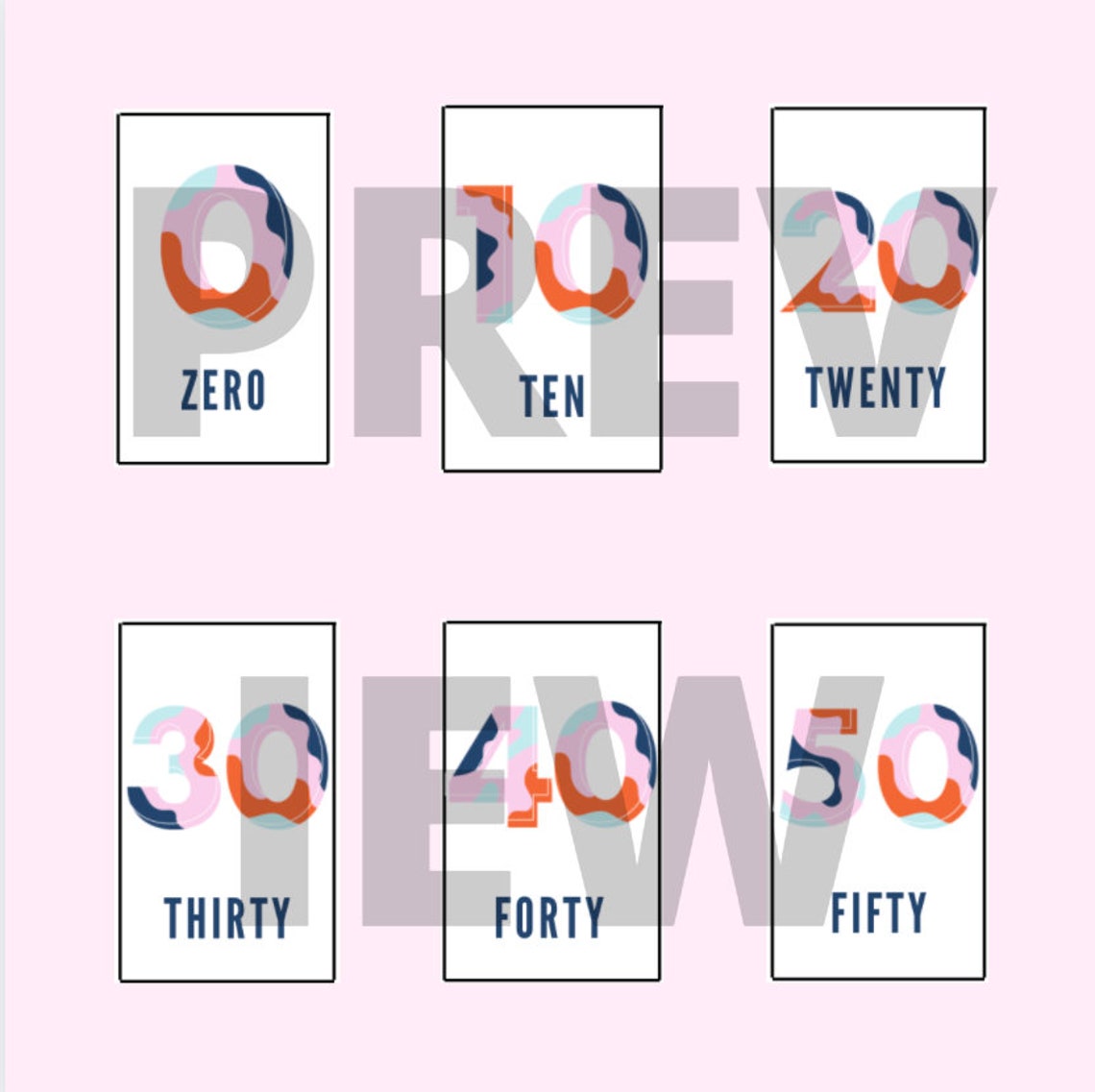 Number 0-100 Flashcards~ Printable - Etsy