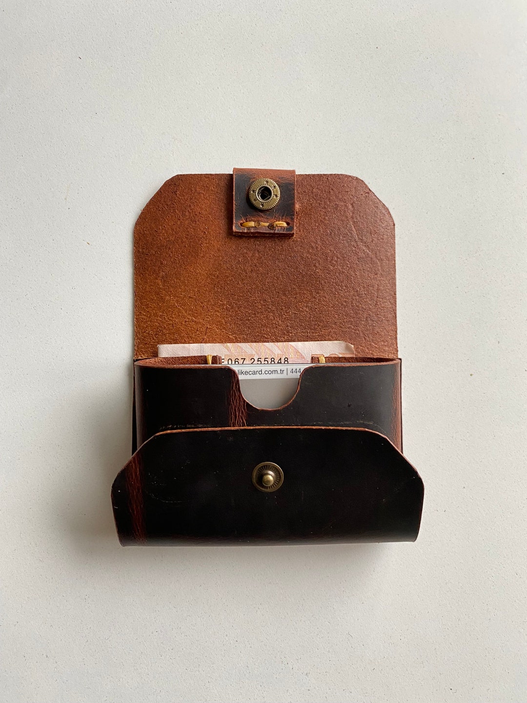 Leather Card Holder Flap Wallet Card Holder Pouch Handmade Leather ...