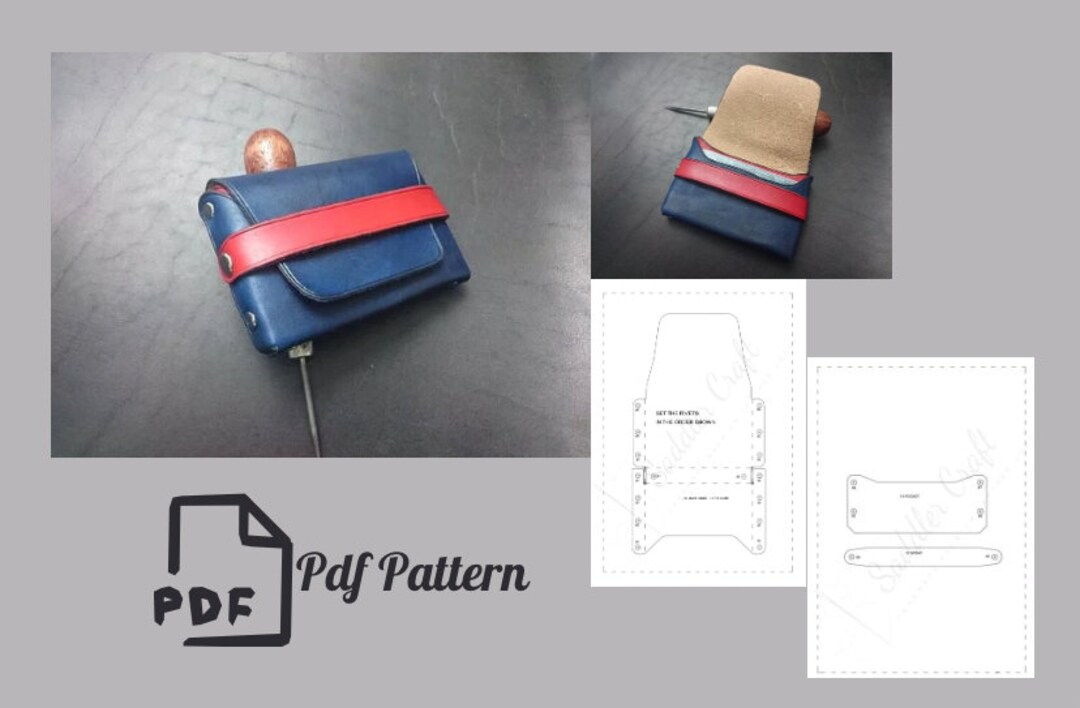 Leather Wallet Card Holder Stichless Card Holder Pdf Pattern A4 DIY ...