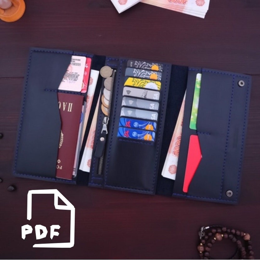 Trifold Pasport Long Wallet Pdf Pattern DIY A4 Pattern Long Wallet ...
