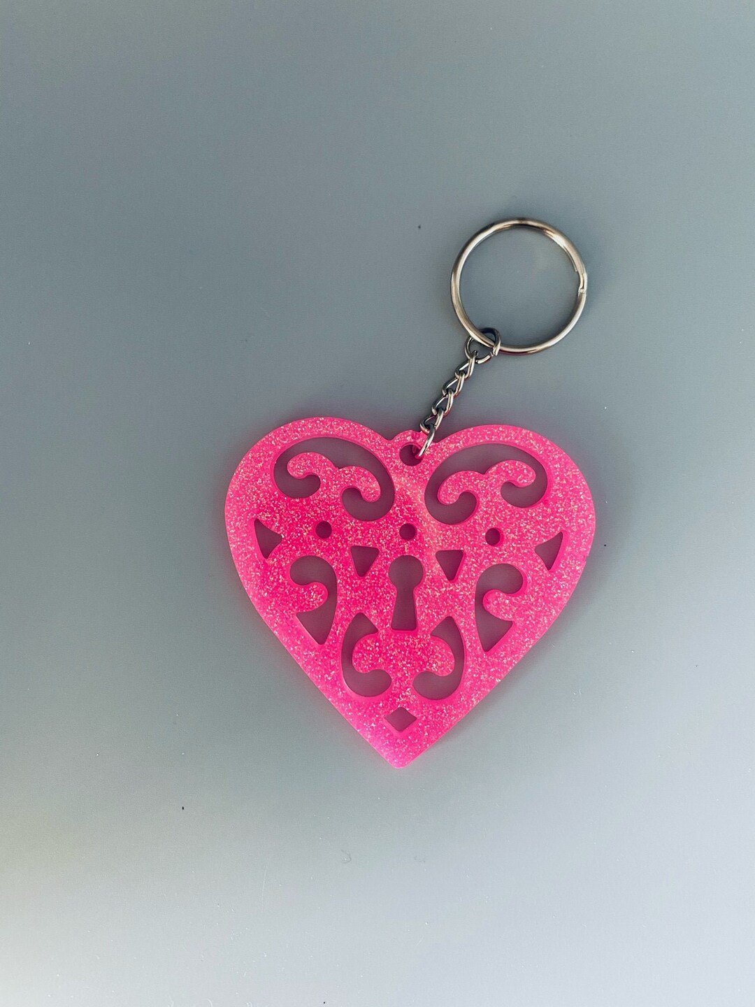 Heart Resin Keychain - Etsy