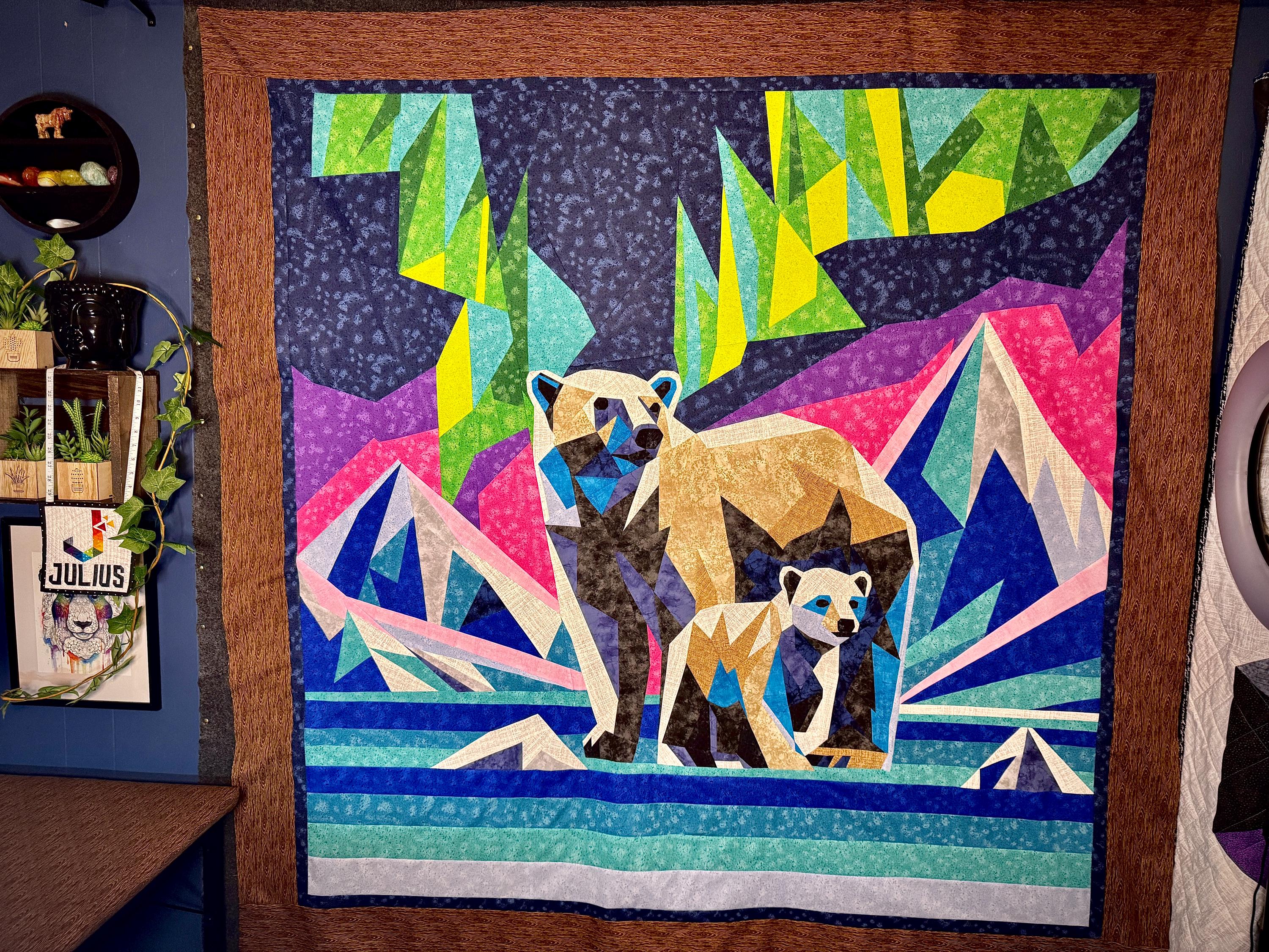 FPP - "beneath the Northern Lights" - Polar Bear Quilt Block ...
