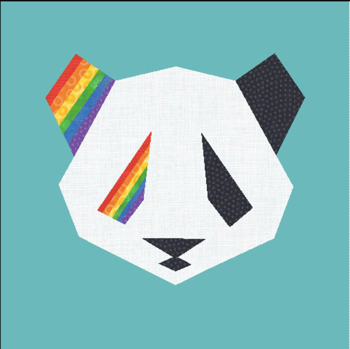 FPP Rainbow Panda Quilt Block | Etsy