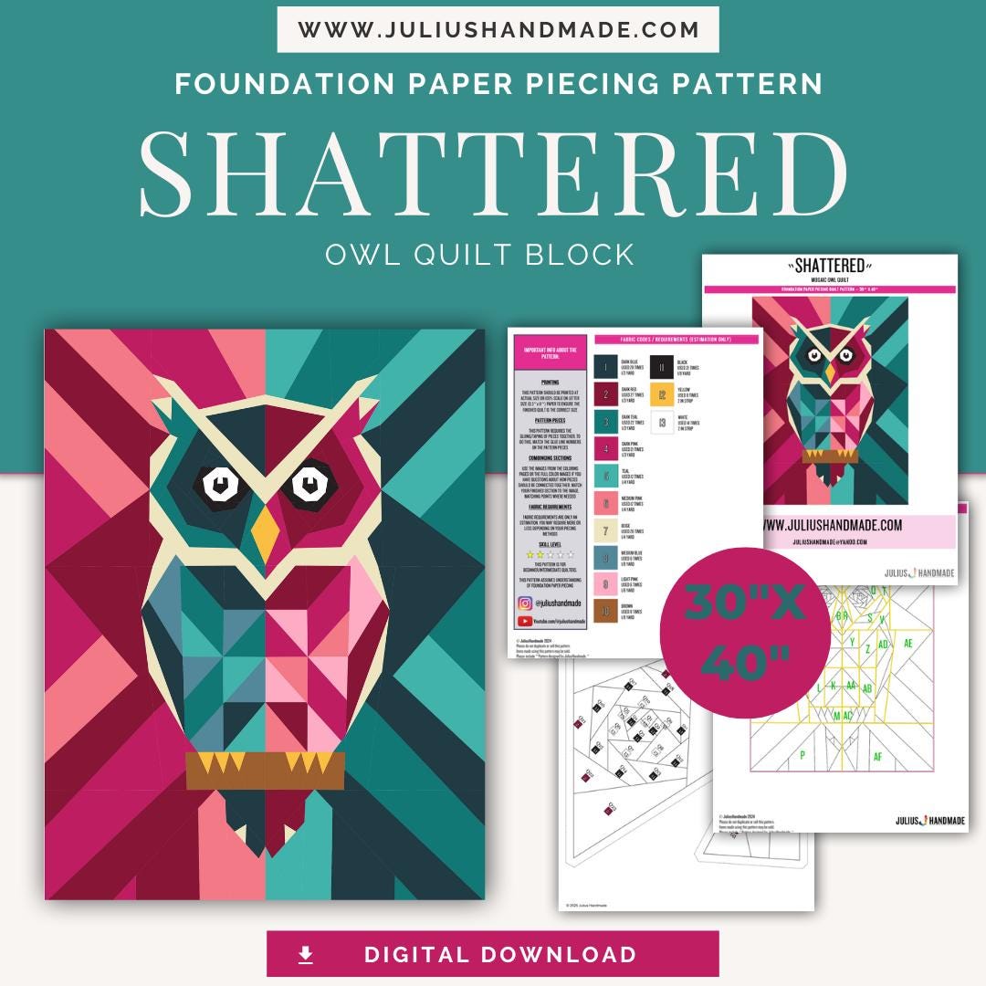 FPP - Owl Quilt Block - Foundation Paper Piece Pattern - Etsy