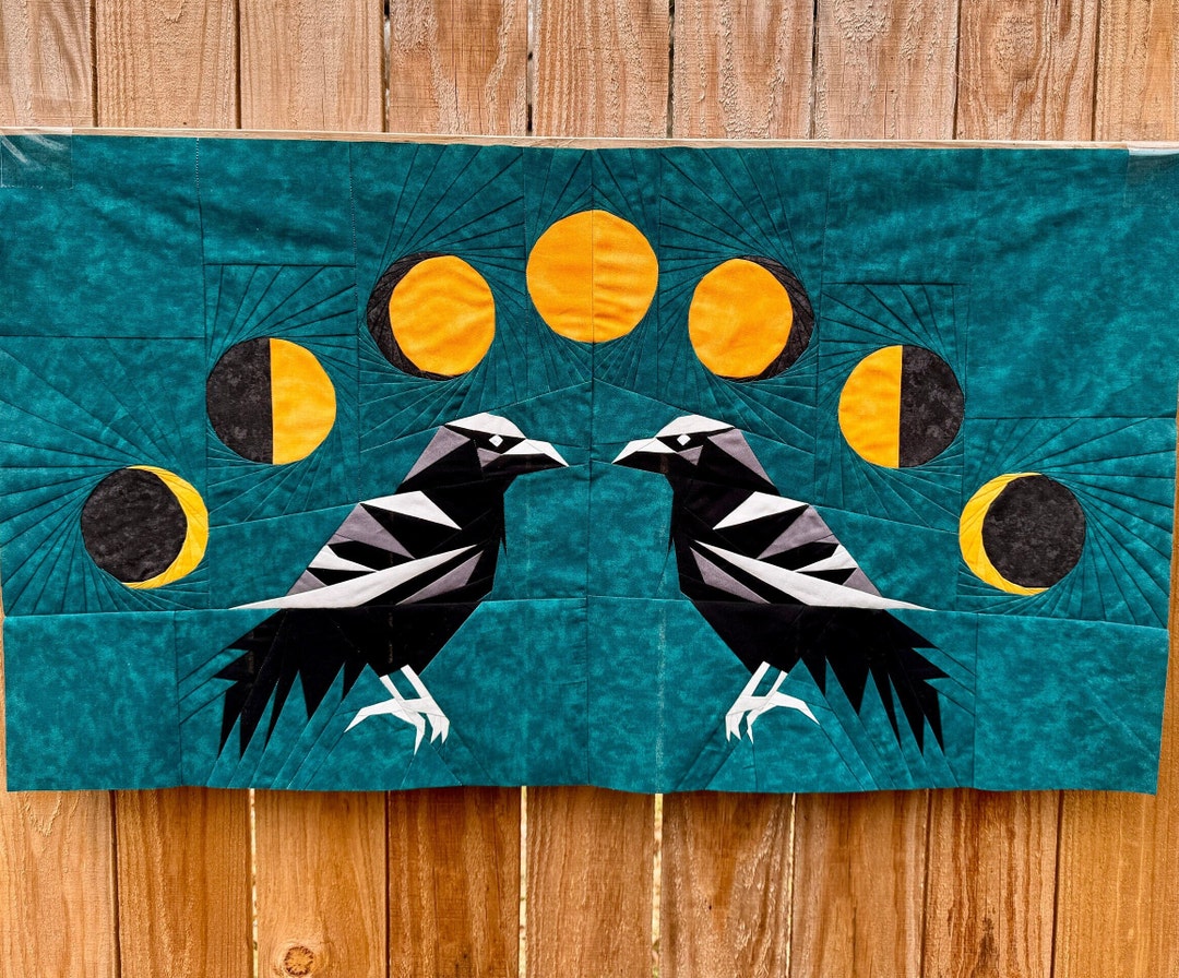 FPP - Crows and Moon Phases Quilt Block - Foundation Paper Piece - Etsy