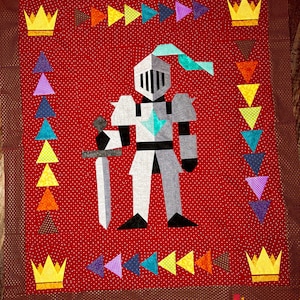 FPP - "brave Knight" - Knight Baby Quilt - Foundation Paper Pieced ...