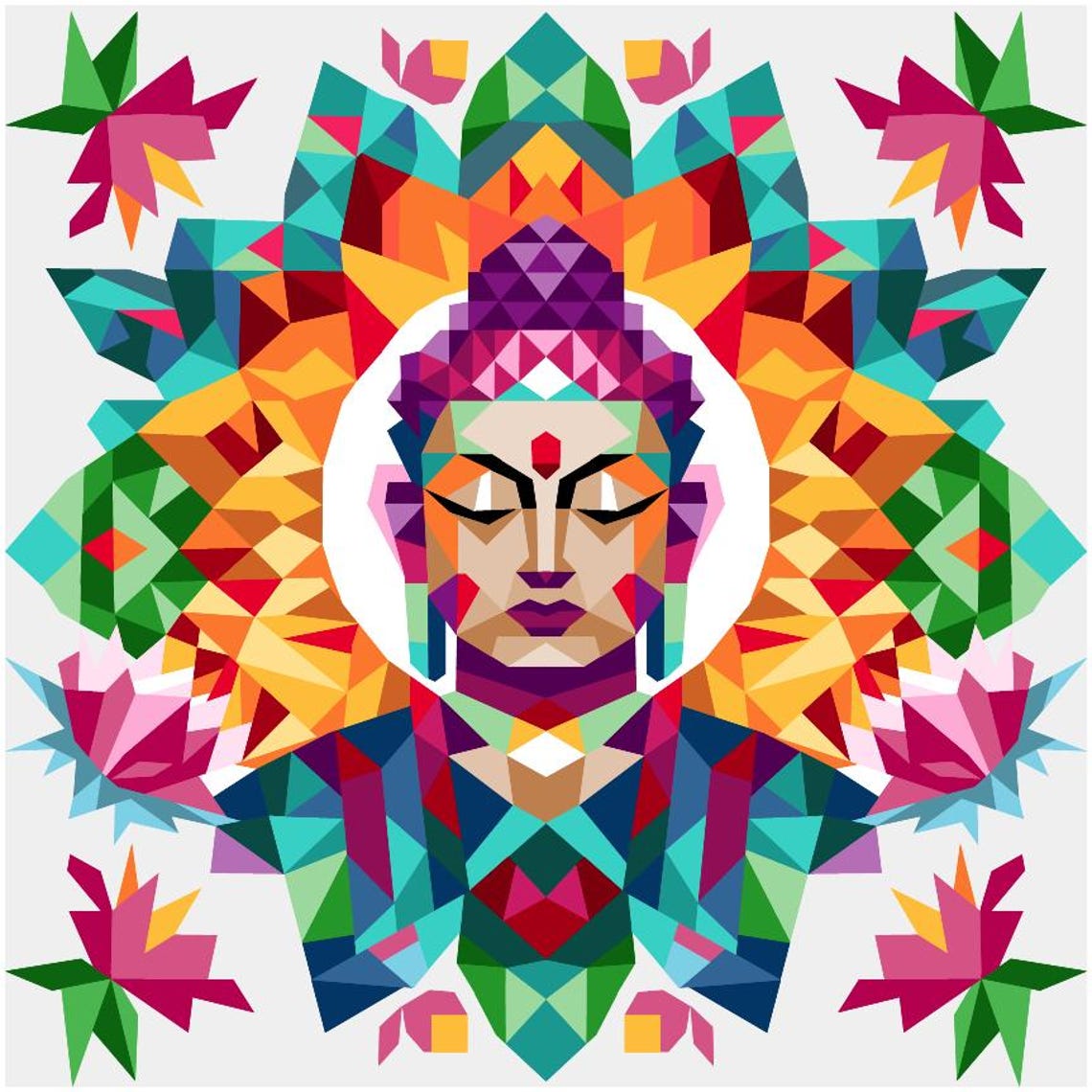 FPP - Let Go and Flow - Buddha Quilt - Foundation Paper Piece Pattern ...