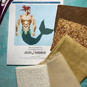 FPP - 60" Deep Sea Adonis - Merman Quilt Block - Foundation Paper Piece ...