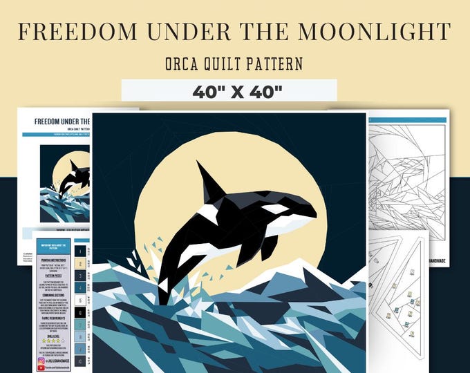 Orca Killer Whale Quilt Block Pattern Foundation Paper Piecing FPP ...