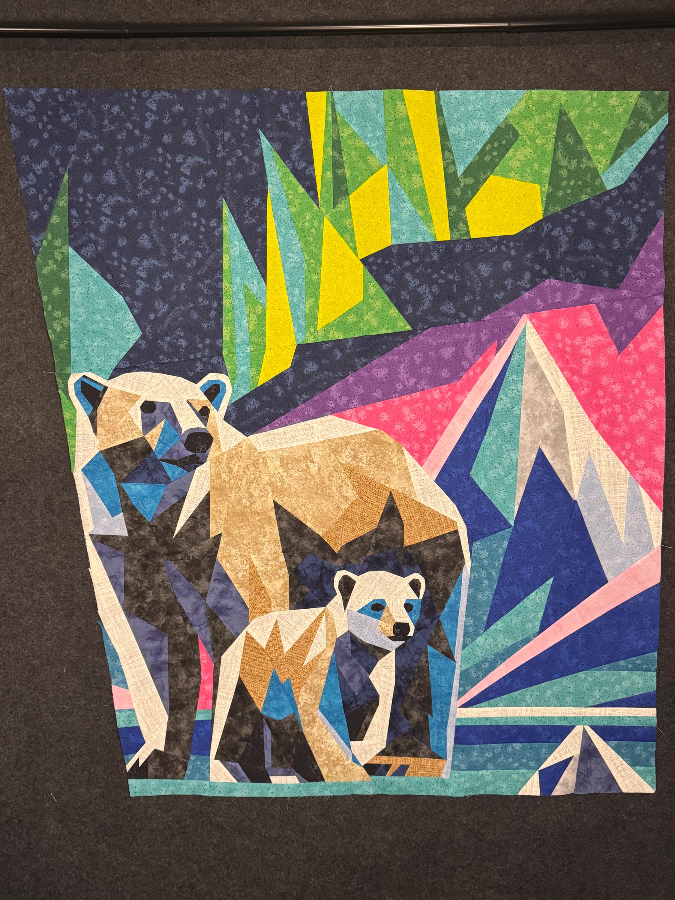 FPP - "beneath the Northern Lights" - Polar Bear Quilt Block ...