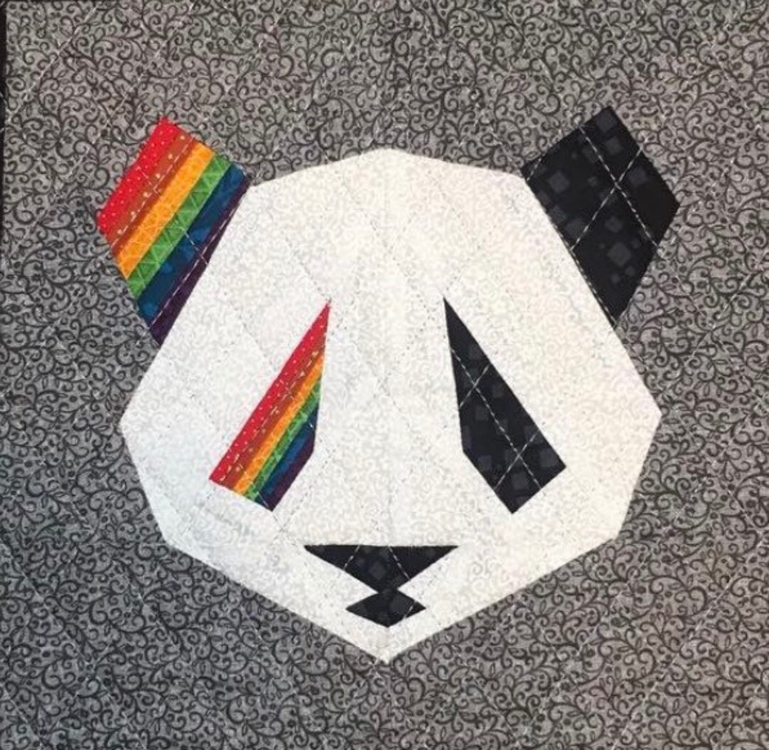 FPP - Rainbow Panda Quilt Block - Etsy