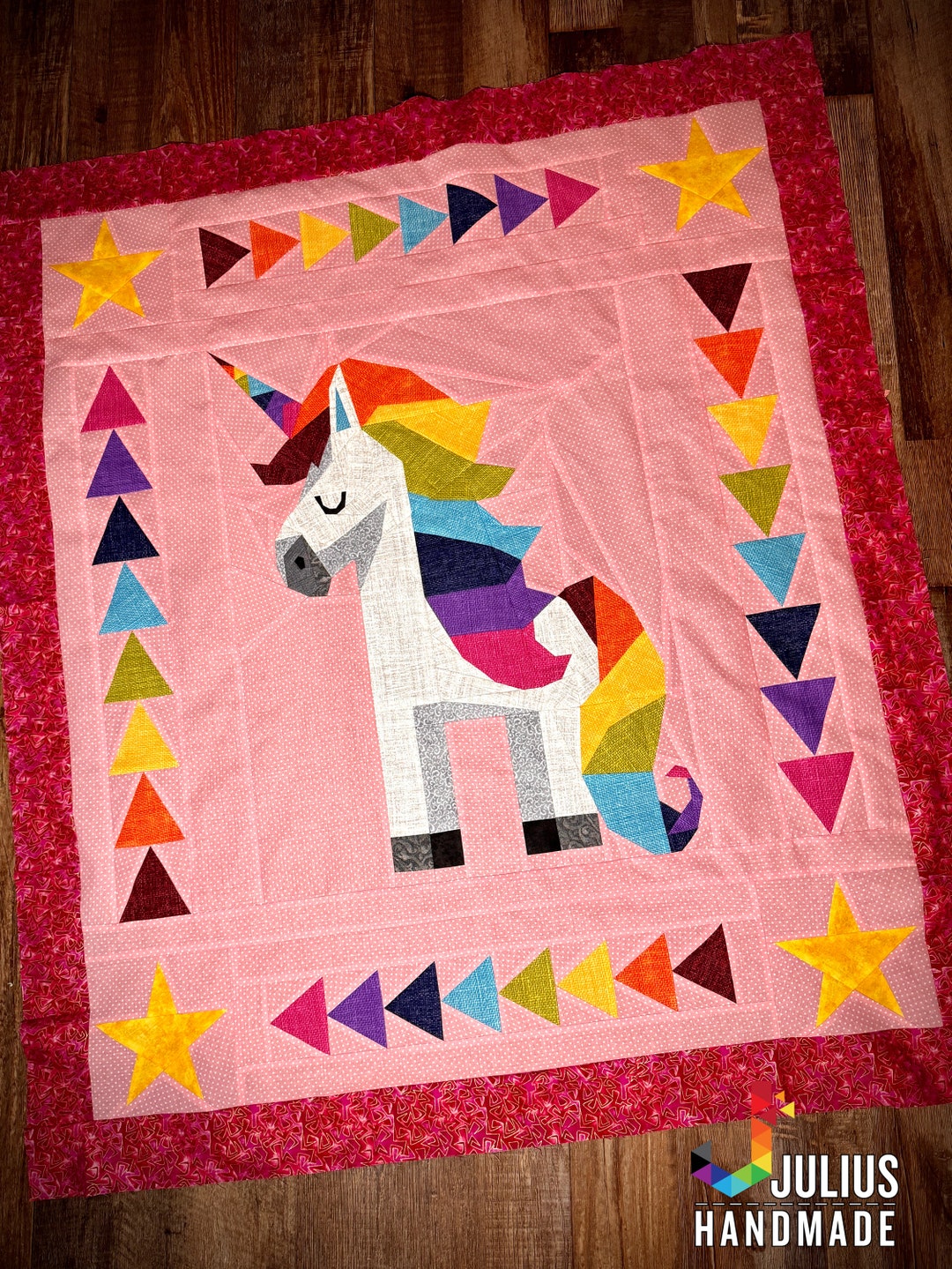 FPP - "rainbow Unicorn" - Baby Quilt - Foundation Paper Pieced - Etsy