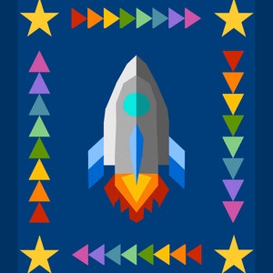 FPP - "space Exploration" - Rocket Ship Baby Quilt - Foundation Paper ...