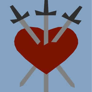 FPP - 3 of Swords Quilt Block - Etsy