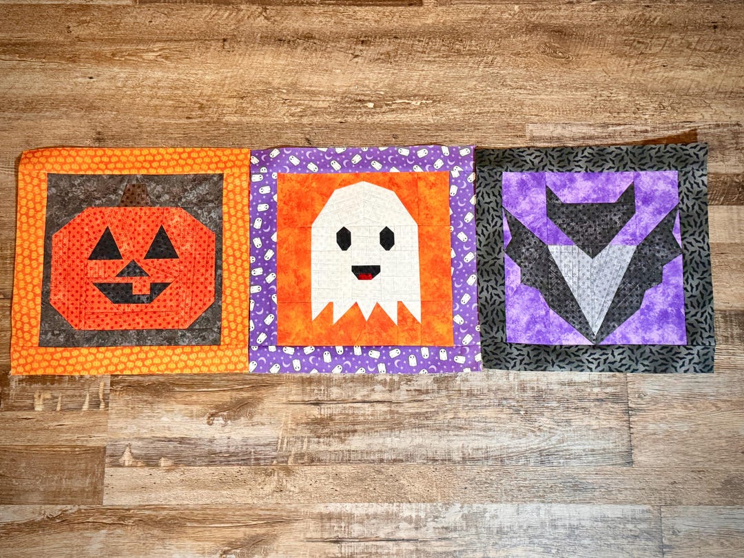 FPP - Halloween Sampler - Set of 3 - Foundation Paper Piecing Pattern - Etsy