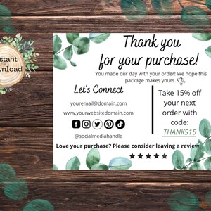 Tarjetas de agradecimiento imprimibles Plantilla empresarial - Etsy México