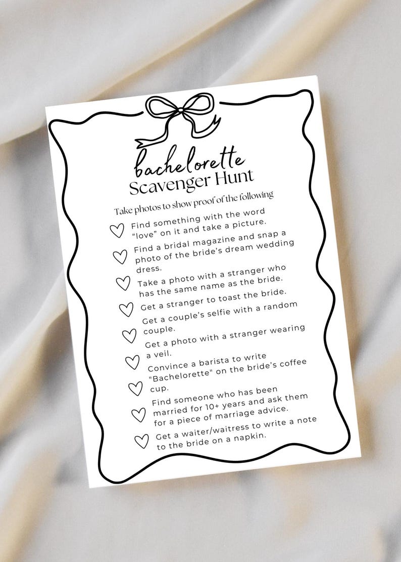 Editable Bachelorette Scavenger Hunt Canva Template - Etsy