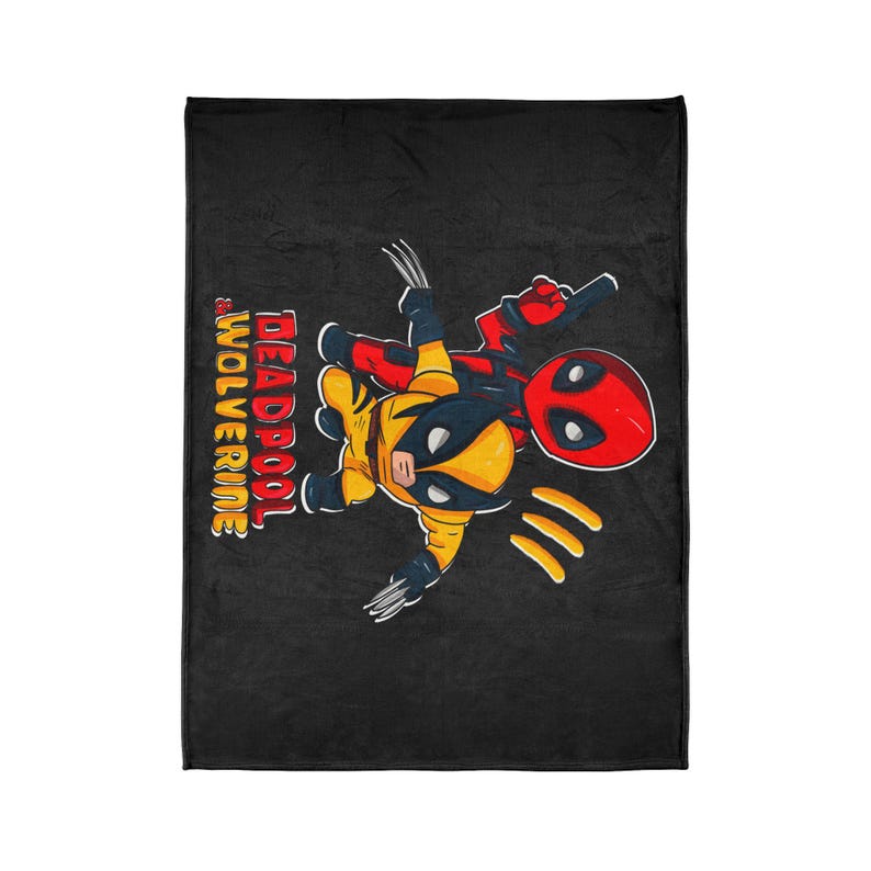 Superhero Deadpool Wolverine Besties Marvel Chibi Polyester Blanket ...